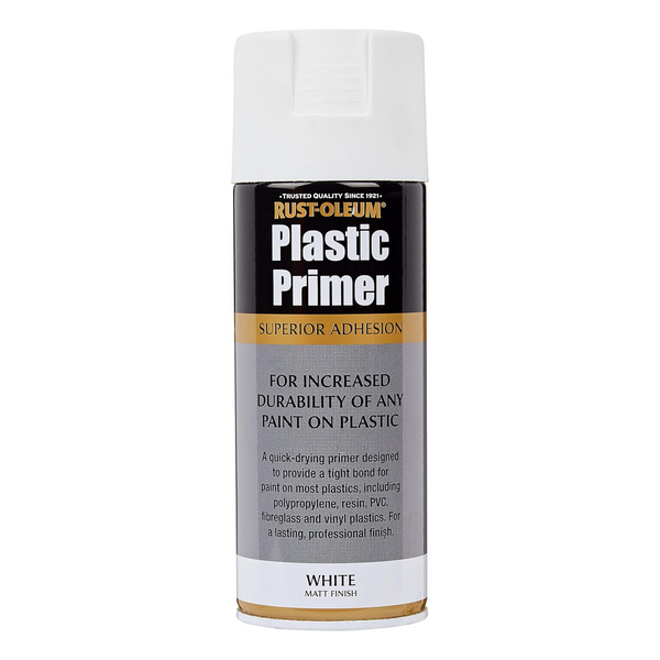Rust-Oleum Plastic Primer White Matt - 400ml – Andrews Aerosols