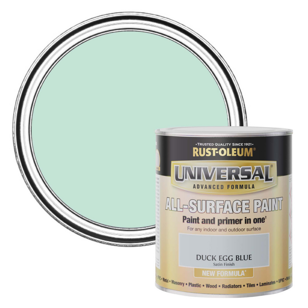 Rust-Oleum Universal All-Surface - Duck Egg Blue Satin- 750ml – Andrews ...